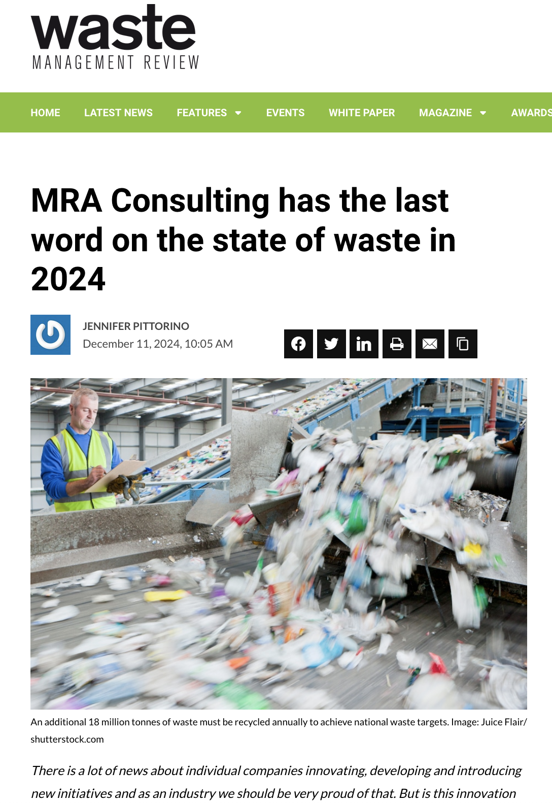 The State of Waste in 2024 – MRA Consulting Group